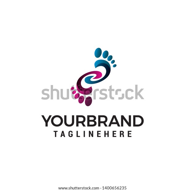 Foot Logo Design Concept Template Vector Stock Vector (Royalty Free ...