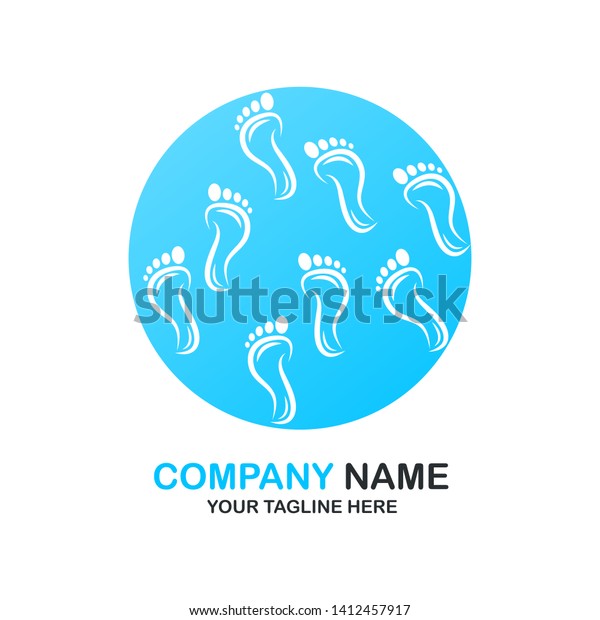 Foot Logo Design Footprint Foot Mark Stock Vector (Royalty Free) 1412457917