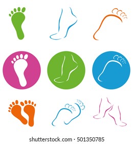Foot Logos Icons Stock Vector (Royalty Free) 501350785 | Shutterstock