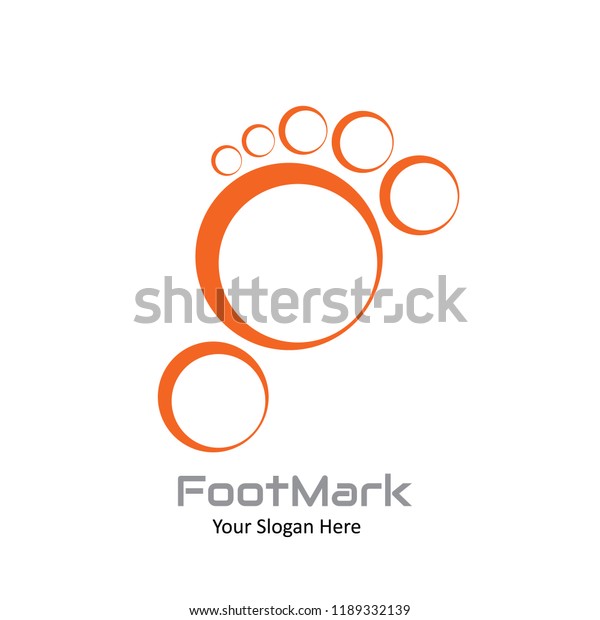 Foot Mark Vector Logo Design Circles Stock Vector (Royalty Free ...