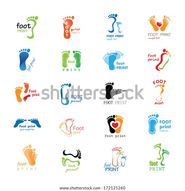 Foot Print Icons Set Isolated On Stock Vector (Royalty Free) 172125260 ...
