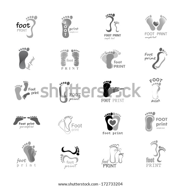 Foot Print Icons Set Isolated On Stock Vector (Royalty Free) 172733204 ...