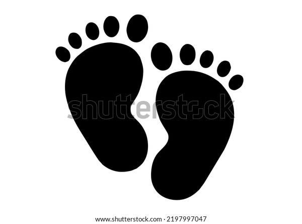 Foot Print Isolated On White Stock Vector (Royalty Free) 2197997047 ...