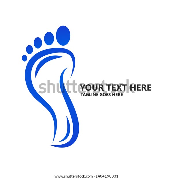 Foot Print Logo Foot Logo Design Stock Vector (Royalty Free) 1404190331