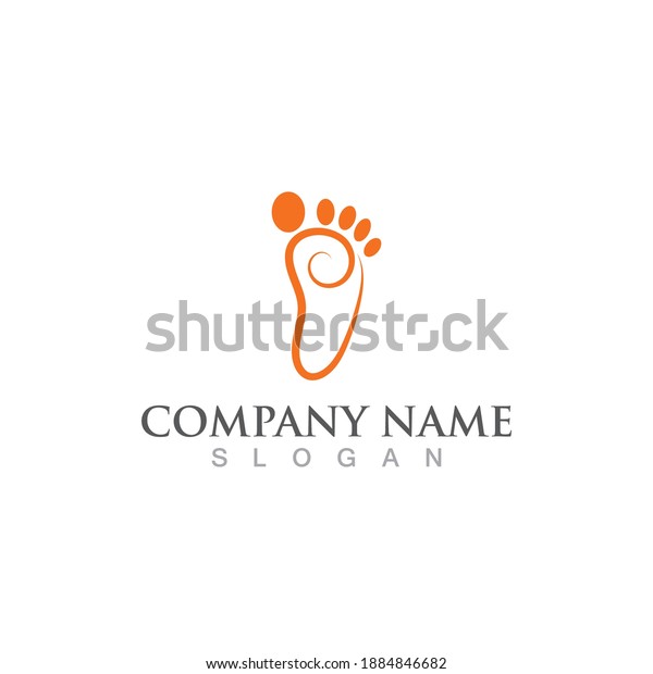 Foot Print Logo Symbol Stock Vector (Royalty Free) 1884846682 ...