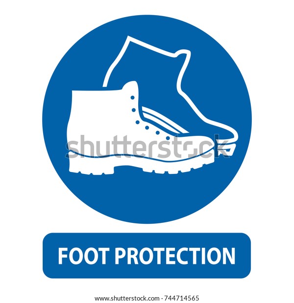 Foot Protection Sign Stock Vector (Royalty Free) 744714565