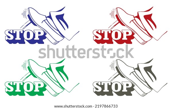 Foot Pushing Brake Pedal Vector Illustration Stock Vector (Royalty Free ...