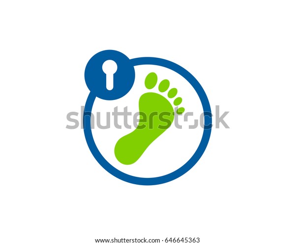 Foot Security Lock Icon Logo Design Stock Vector (Royalty Free ...