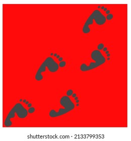 Foot Step By Step Red Background Stock Vector (Royalty Free) 2133799353 ...