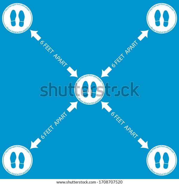 Foot Symbol Marking Standing Position Floor Stock Vector (Royalty Free ...
