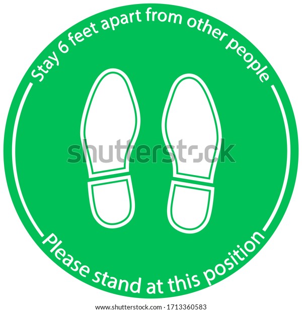Foot Symbol Marking Standing Position Floor Stock Vector (Royalty Free ...