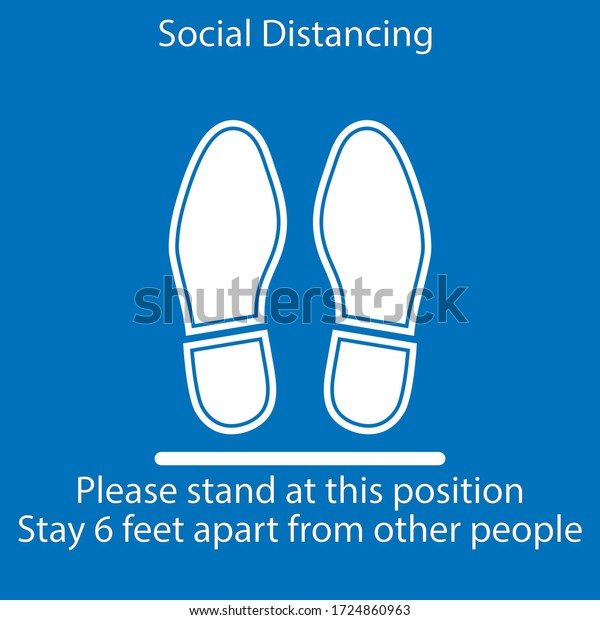 Foot Symbol Marking Standing Position Floor Stock Vector (Royalty Free ...