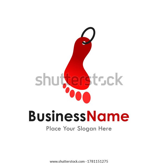 Foot Tag Price Logo Vector Template Stock Vector (Royalty Free ...
