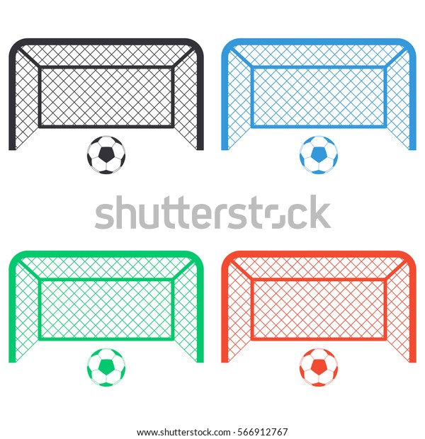 Football Gates Icon Colored Vector Set Stock Vector (Royalty Free ...