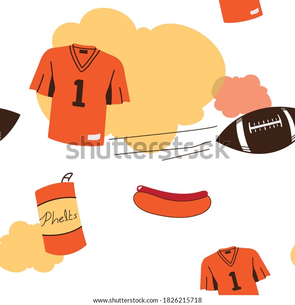 Football Hot Dogs Repeating Pattern Stock Vector (Royalty Free ...
