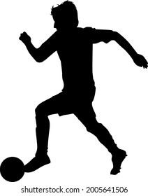 Football Player Icon Vectorized Black Shadow Stock Vector (Royalty Free ...