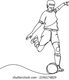 Football Player Line Drawing Vector Illustration Stock Vector (Royalty ...