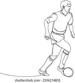 Football Player Line Drawing Vector Illustration Stock Vector (Royalty ...