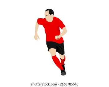 Football Player Red High Vector Stock Vector (Royalty Free) 2168785643 ...