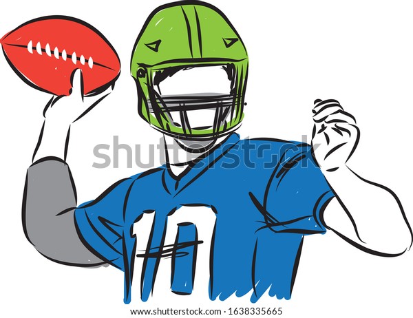 Football Player Throwing Ball Vector Illustration Stock Vector (Royalty ...