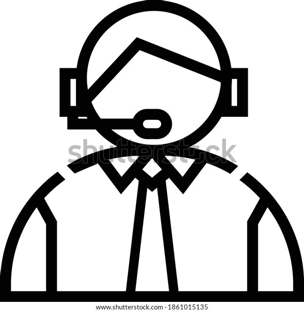 Football Soccer Commentator Vector Icon Outline Stock Vector (Royalty ...