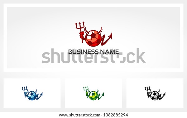 Football Soccer Devil Fork Logo Stock Vector (Royalty Free) 1382885294 ...