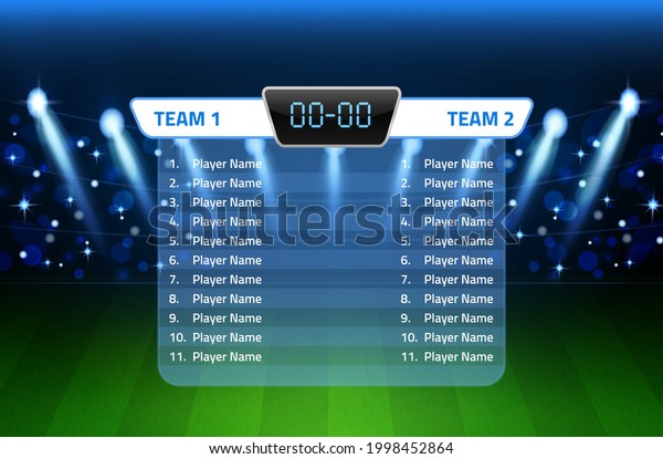 Football Stadium Digital Game Screen Player Stock Vector (Royalty Free ...
