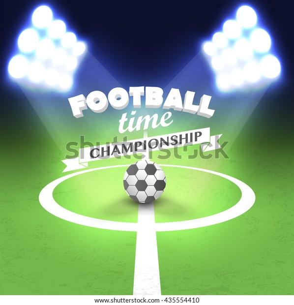 Football Time Background Vector Soccer Ball Stock Vector (Royalty Free ...