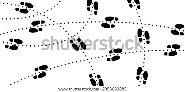 Footpath Walking Route Shoe Flat Vector Stock Vector (Royalty Free ...