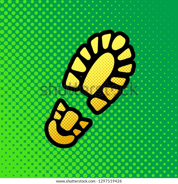 Footprint Boot Sign Vector Pop Art Stock Vector (Royalty Free ...
