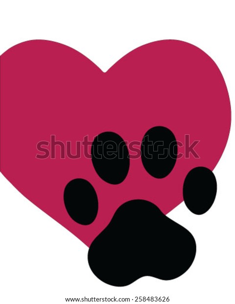 Footprint Cat Vector Illustration Stock Vector (Royalty Free) 258483626