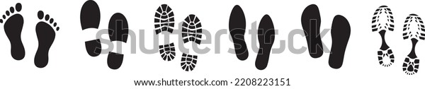 Footprint Different Human Footprints Vector Stock Vector (Royalty Free ...