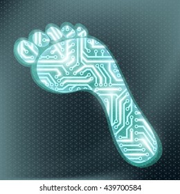 Footprint Form Technological Circuit Electronic Chip Stock Vector ...