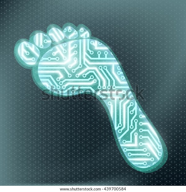 Footprint Form Technological Circuit Electronic Chip Stock Vector ...