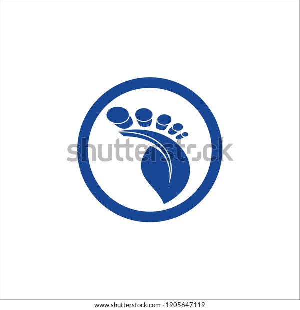 Footprint Logo Design Illustration Leaf Background Stock Vector ...