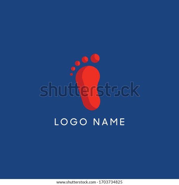 Footprint Logo Icon Design Blue Background Stock Vector (Royalty Free ...