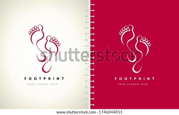 Footprint Logo Trace Human Foot Imprint Stock Vector (Royalty Free ...