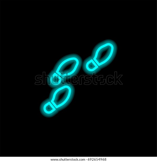 Footprints Blue Glowing Neon Ui Ux Stock Vector (Royalty Free ...