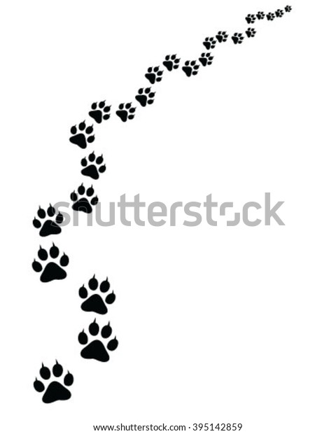 Footprints Cat Turn Right Vector Illustration Stock Vector (Royalty ...