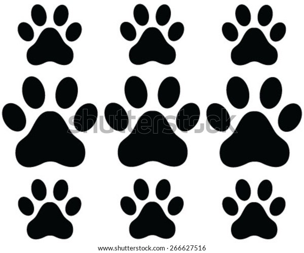 Footprints Cat Wallpaper Vector Stock Vector (Royalty Free) 266627516 ...