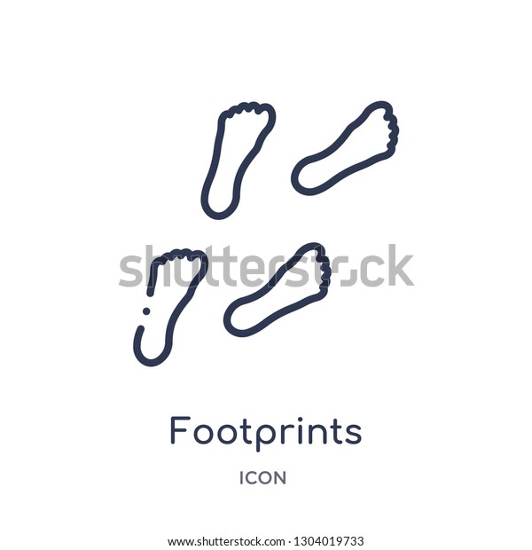 Footprints Direction Sketch Icon User Interface Stock Vector (Royalty ...