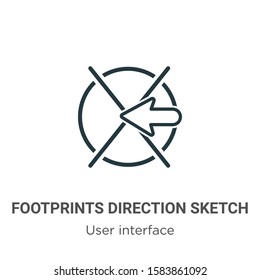Footprints Direction Sketch Outline Vector Icon Stock Vector (Royalty ...