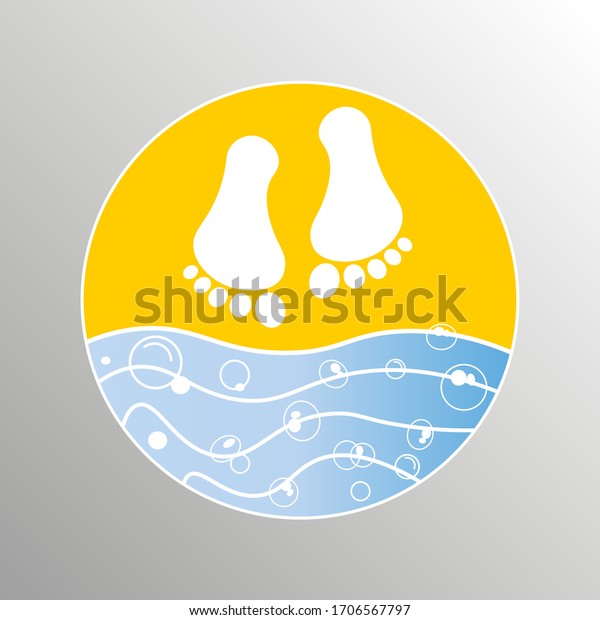 Footprints On Sand Beach Background Waves Stock Vector (Royalty Free ...