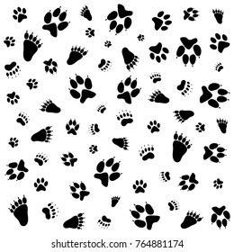 Footprints On White Backgroundvector Illustration Stock Vector (Royalty ...
