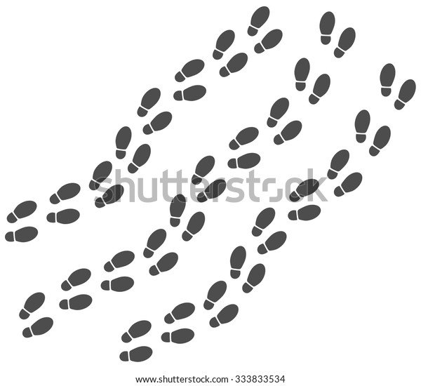 Footstep Symbols Lines Isolated On White Stock Vector (Royalty Free ...
