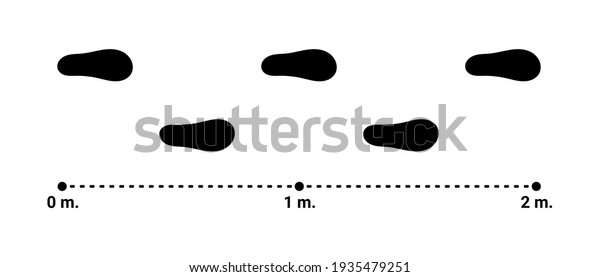Footsteps Estimate Measurement Walk Count Measure Stock Vector (Royalty ...