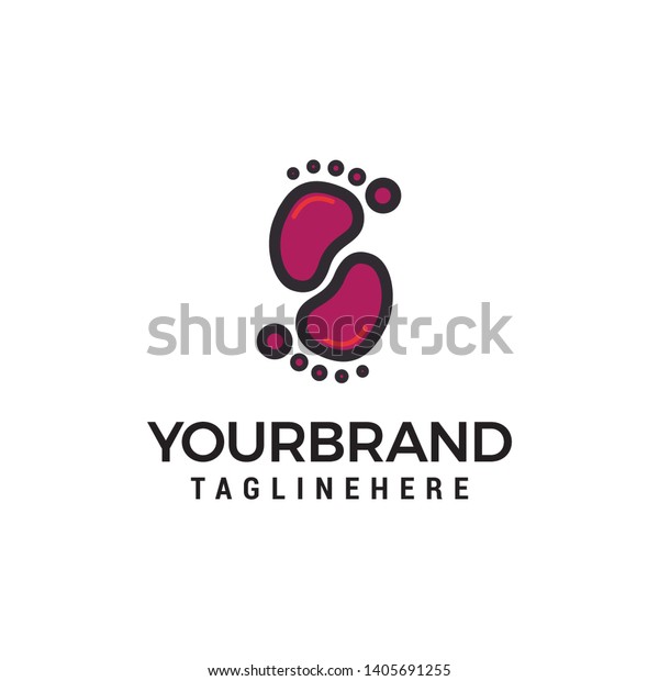 Footsteps Logo Design Concept Template Vector: เวกเตอร์สต็อก (ปลอดค่า ...