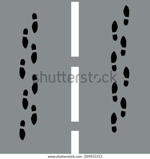 Footsteps Silhouette Stock Vector (Royalty Free) 209055313 | Shutterstock