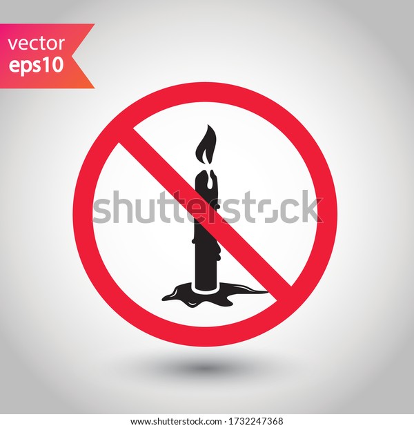 Forbidden Candle Icon No Candle Vector Stock Vector (Royalty Free ...