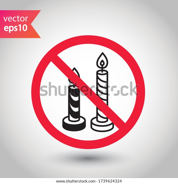 Forbidden Candle Icon No Candle Vector Stock Vector (Royalty Free ...